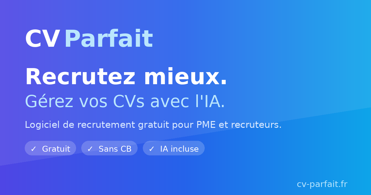 CV Parfait — Logiciel recrutement gratuit | Extraction IA, Kanban ...